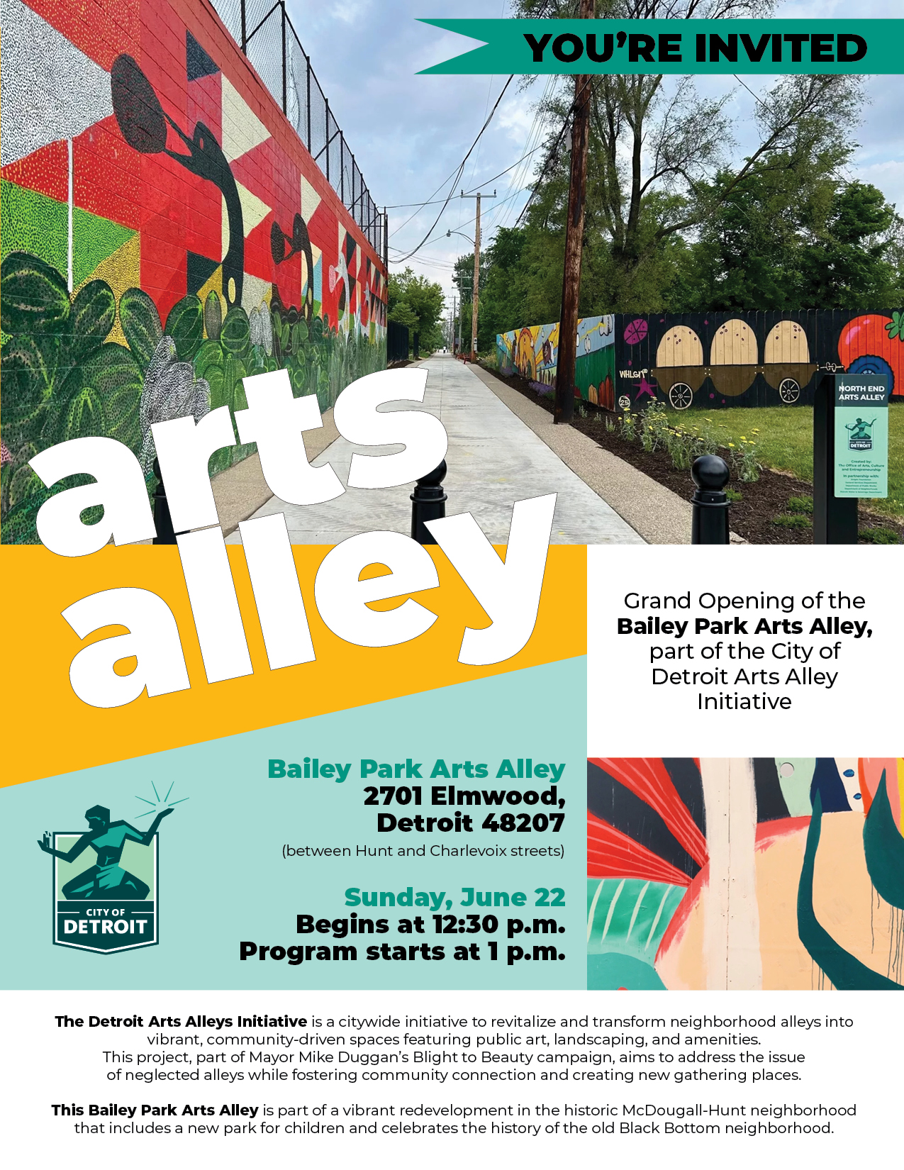 June 22nd Bailey Park Arts Alley Celebration | Detroit Arts, Culture ...